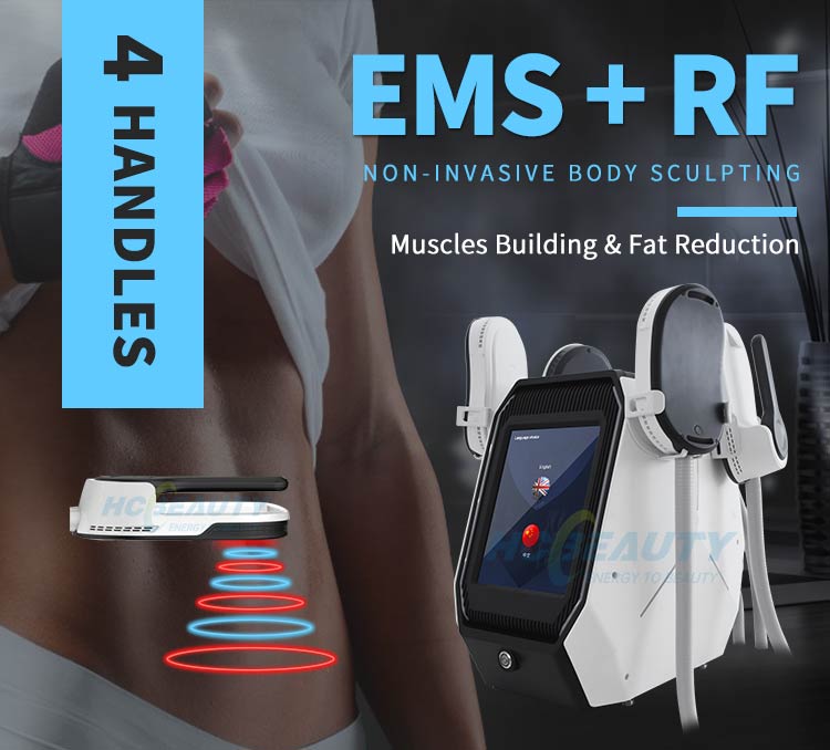Portable 4 Handles Small Salon Ems Rf Body Sculpting Machine for Sale